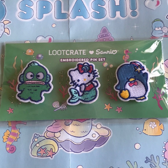 Sanrio | Jewelry | Sanrio Embroidered Patch Pin Set | Poshmark
